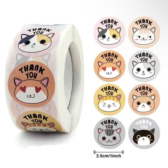 Office | Nwt Cat Thank You Stickers 50 | Poshmark